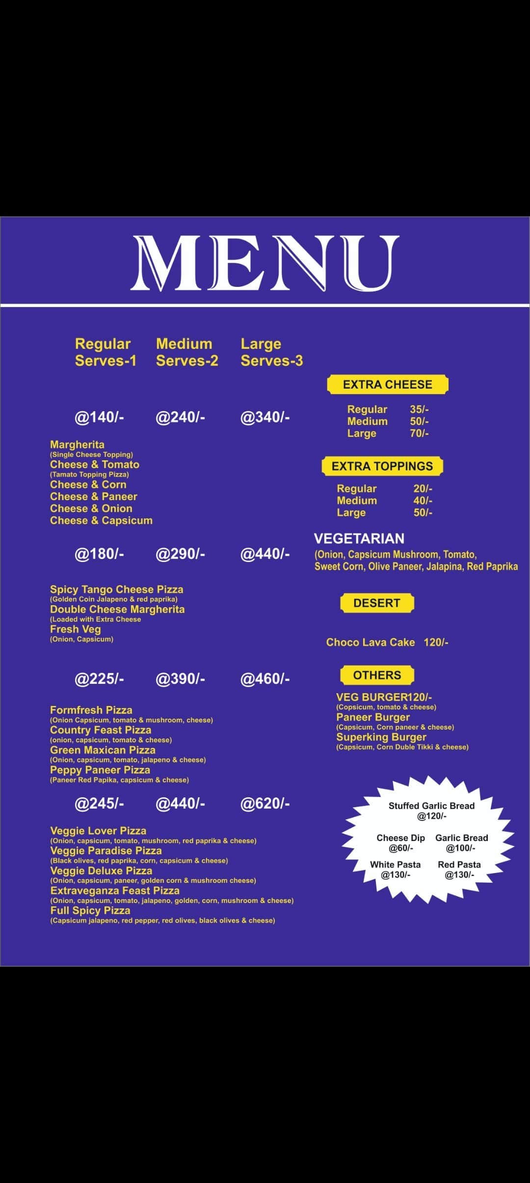 Menu of Pizza Day, Jaypee Greens, Greater Noida