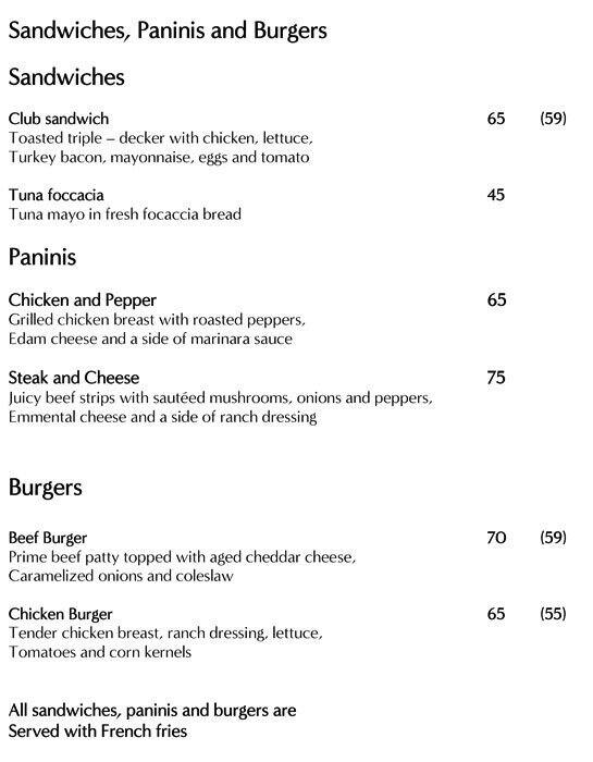 The Cafe at the Suites - Beach Rotana Menu - Zomato