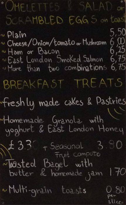 Menu at Nice Croissant cafe, London