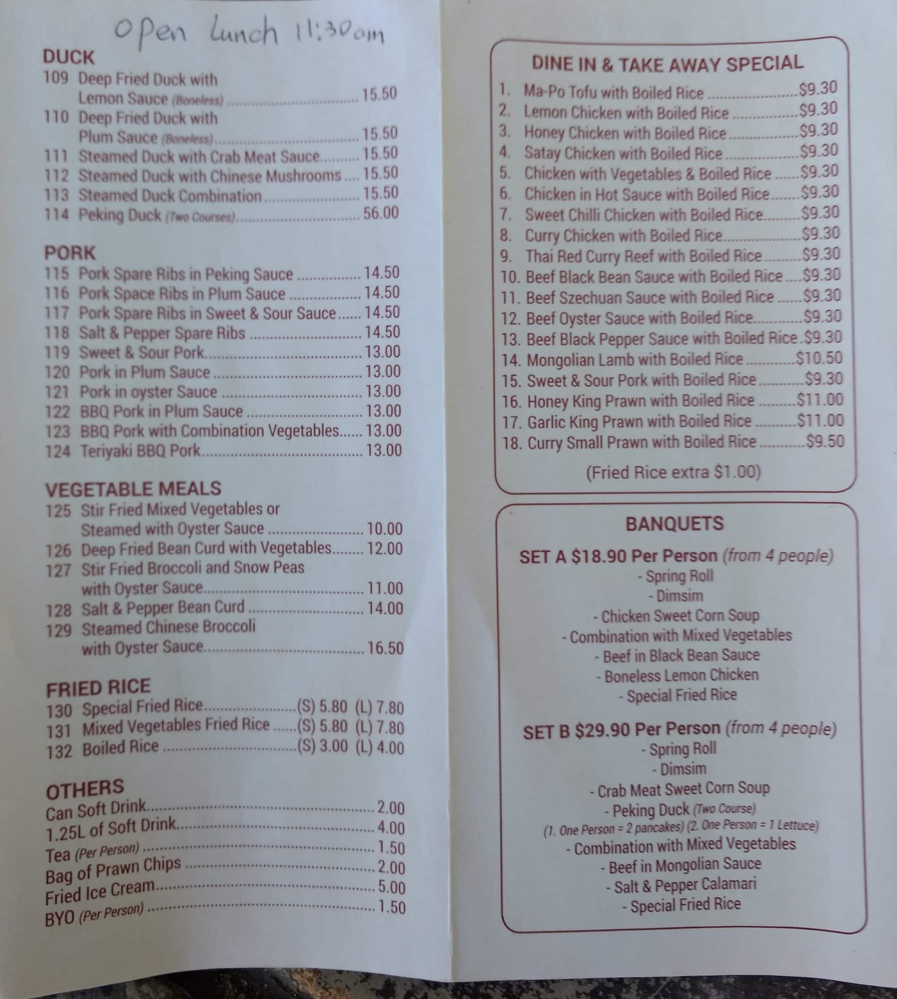 Menu at Cam's Best and Less restaurant, Earlwood