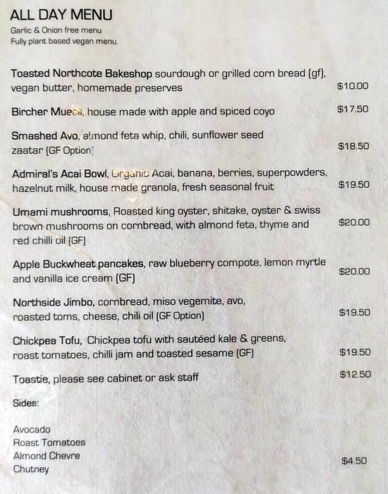 Menu at Kaede restaurant, Abbotsford