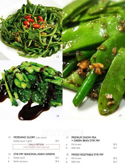 Menu at Red Lotus restaurant, Fortitude Valley, 11 Duncan St
