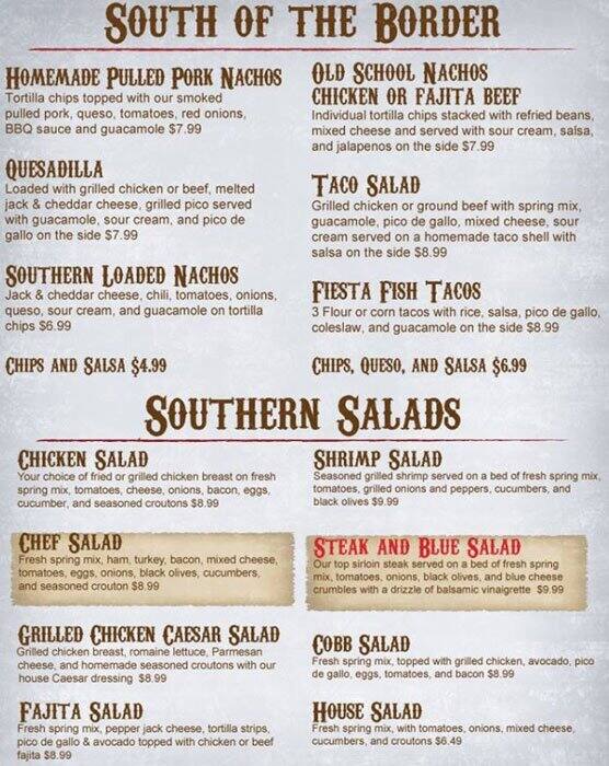 Menu at Country Garden Cuisine steakhouse, Denison