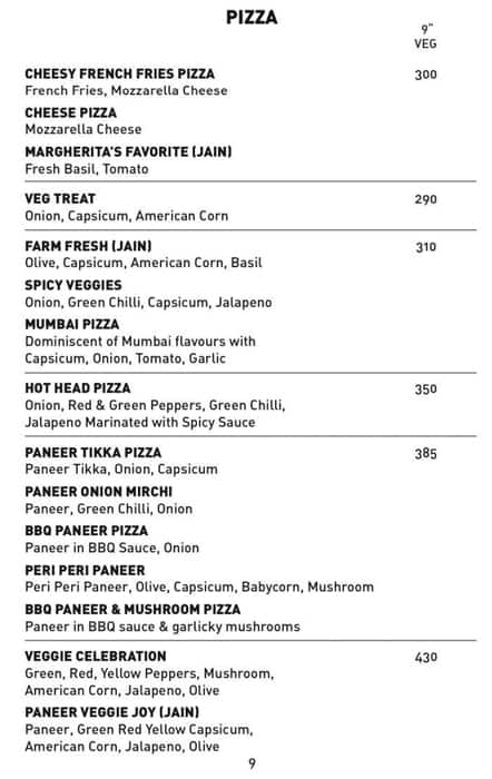 Menu at Aquafire, Mumbai, floor no 5- 10