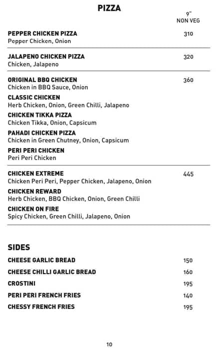 Menu at Aquafire, Mumbai, floor no 5- 10