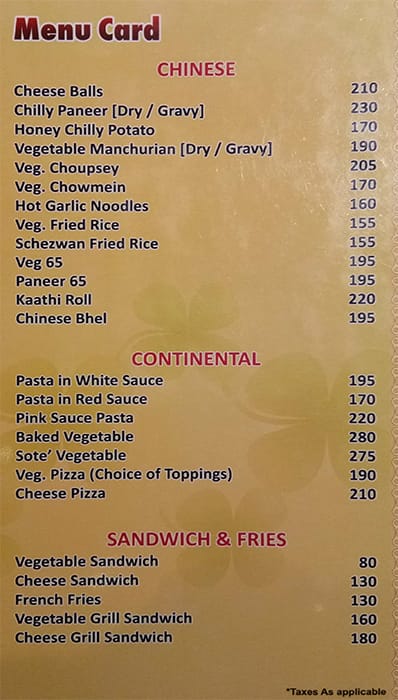 Menu at KC Inn Restaurant, Ajmer, Jaipur Road