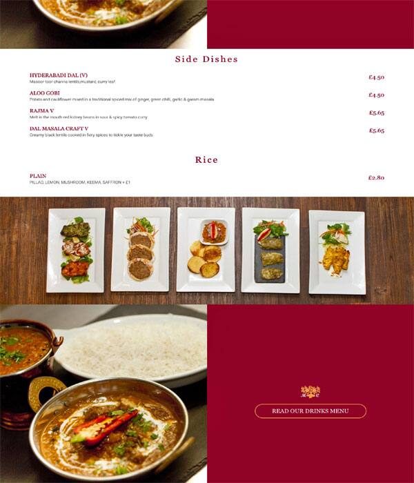 Menu at Masala Craft restaurant, York, 12A King Street