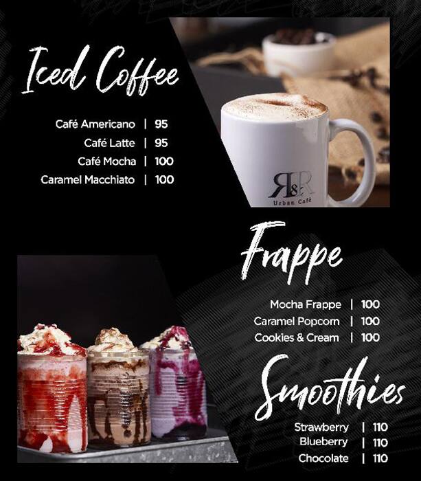 Menu at R&R Urban Cafe, Cebu City