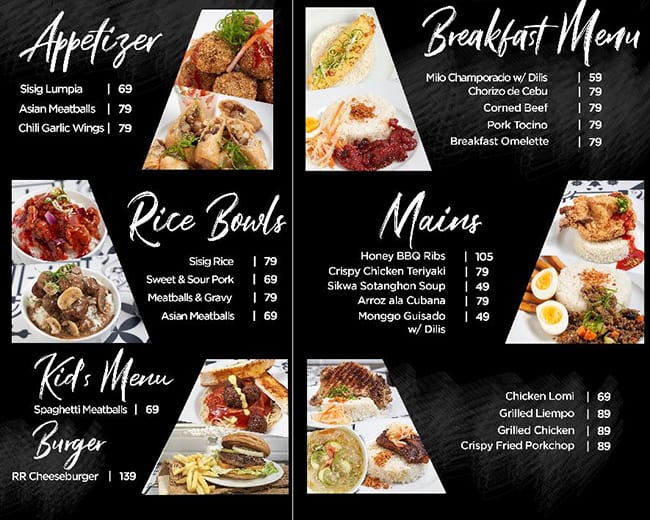 Menu at R&R Urban Cafe, Cebu City