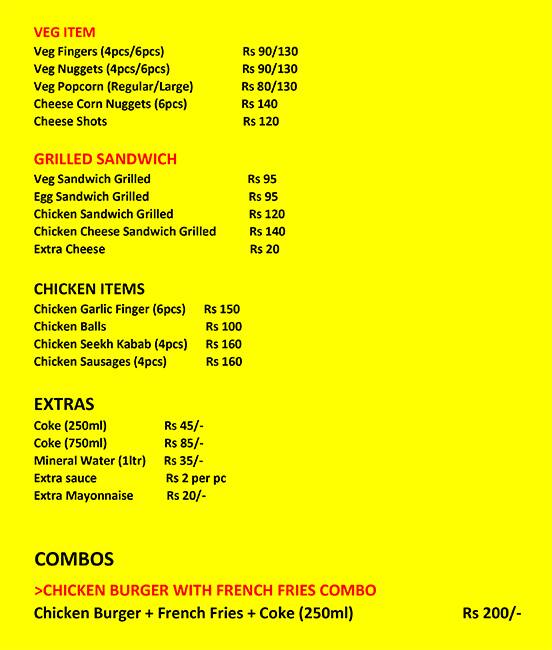 Menu at Wow Chicken, Kolkata, 43 B