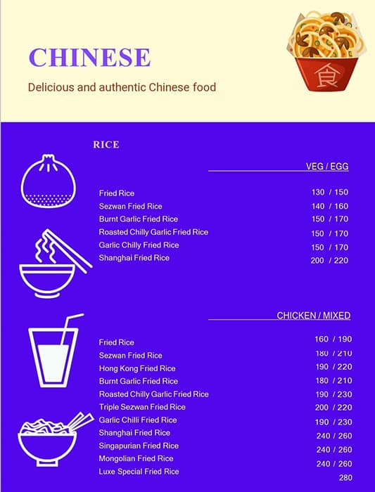 Menu of Relax Restaurant, Barasat, Kolkata