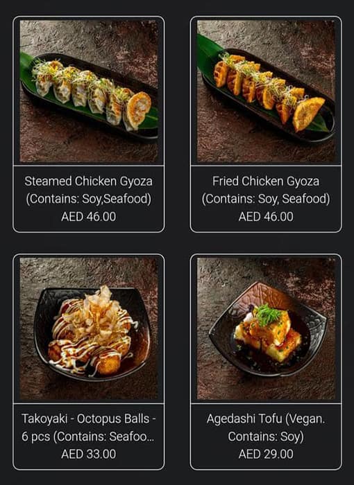 Menu of Kaizu, Tourist Club Area (Al Zahiyah), Abu Dhabi