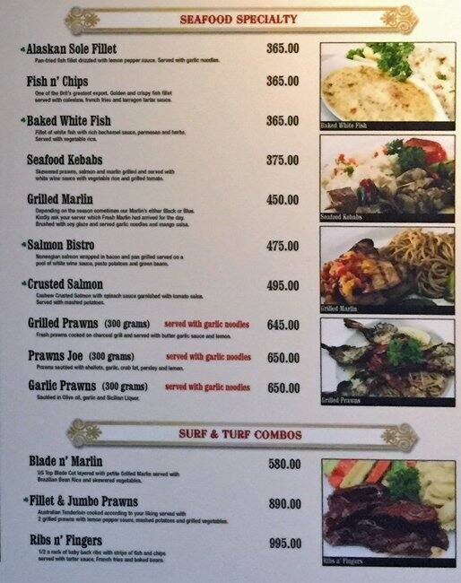 Menu at Mr. Rockefeller pub & bar, Makati