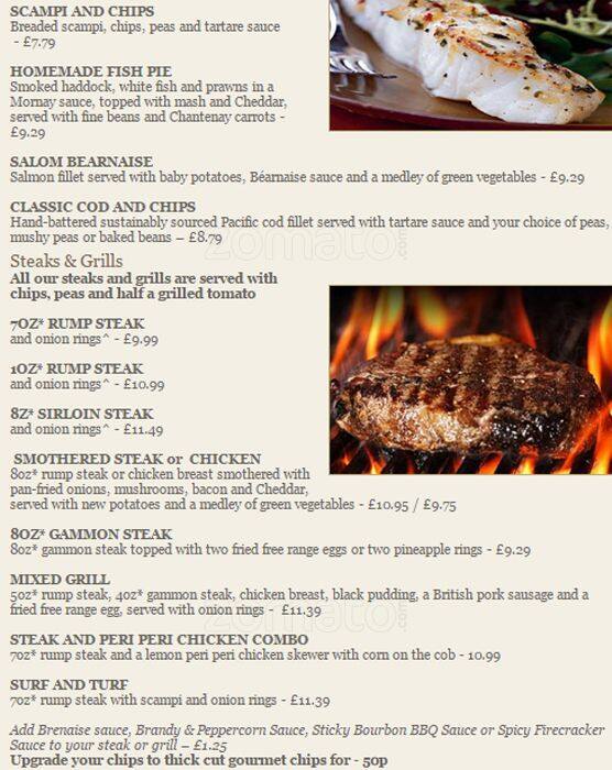 Menu at Fairfield Arms pub & bar, Manchester, 92 Manchester Rd