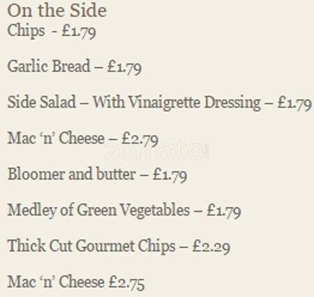 Menu at Fairfield Arms pub & bar, Manchester, 92 Manchester Rd