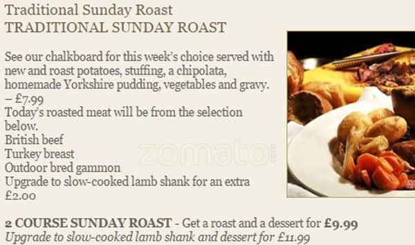 Menu at Fairfield Arms pub & bar, Manchester, 92 Manchester Rd