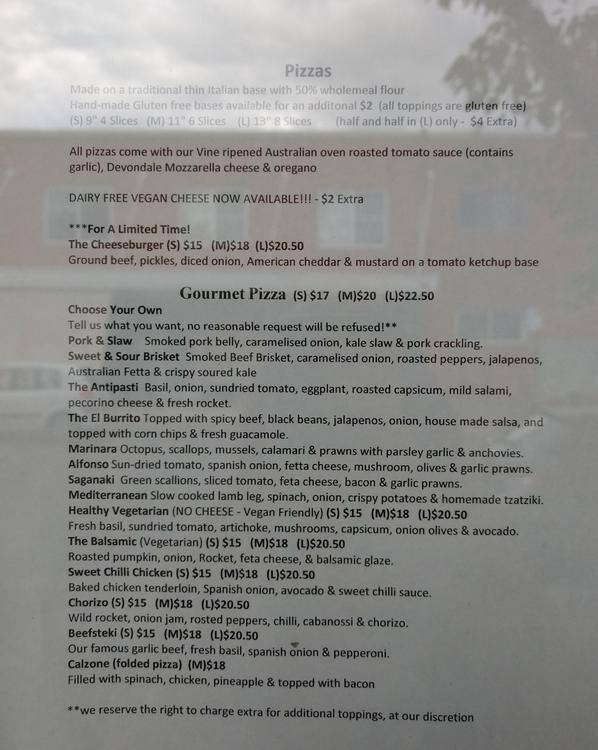 Menu at Bella Cibo Jannali pizzeria, Jannali