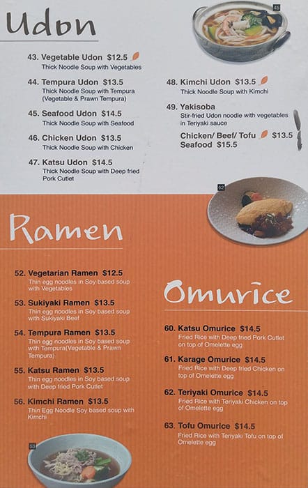 Menu at Tokyo Sushi restaurant, Richmond, 60 Bridge Rd