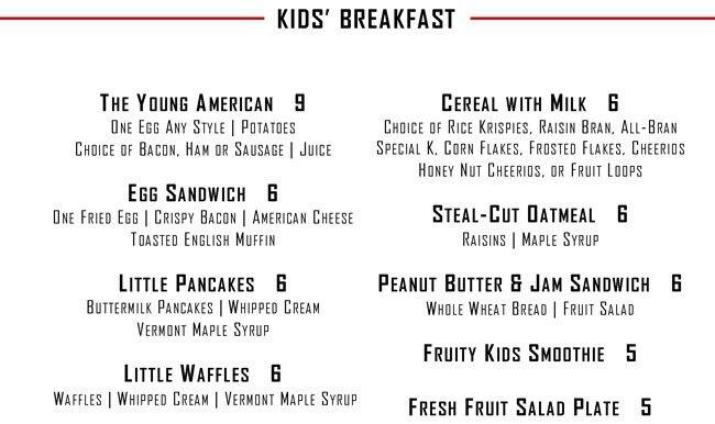 Menu at Pyramid restaurant, Dallas