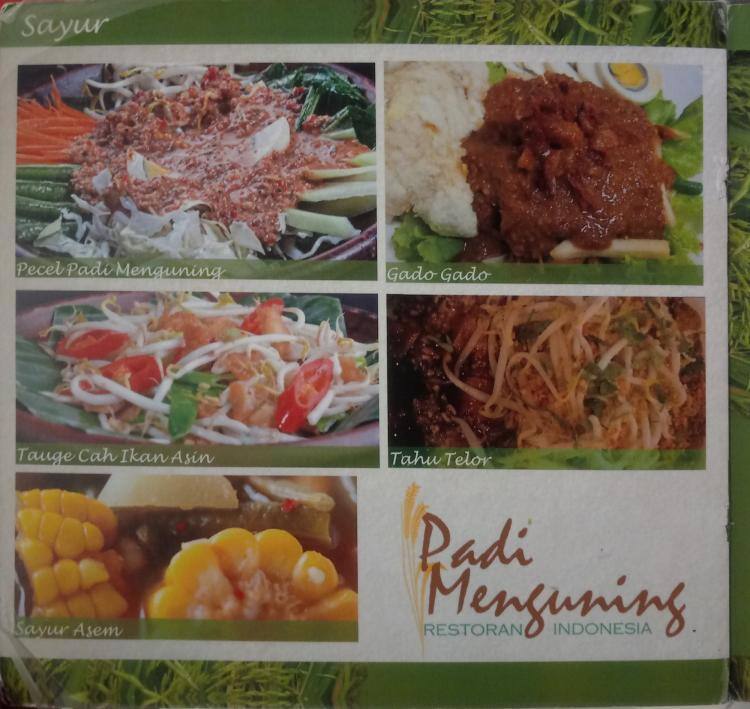 Menu at Padi Menguning restaurant, South Tangerang