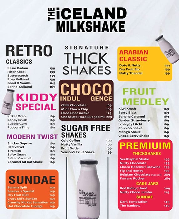 Menu of The Iceland Milkshake, Wakad, Pune