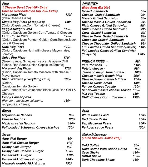 Menu of Tastebuds, Sus, Pune