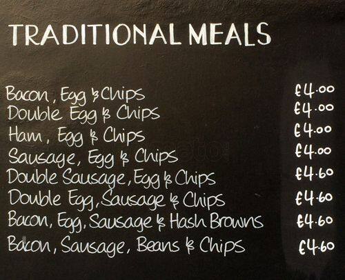 Menu at Piccolo Snack Bar, London, 115 Euston St