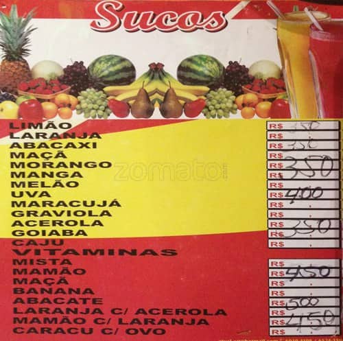 Menu em Casa de Café Augusta, São Paulo