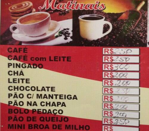 Menu em Casa de Café Augusta, São Paulo