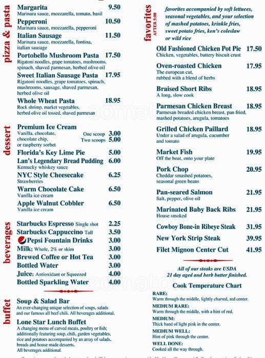 Menu at The Republic Grill, Houston