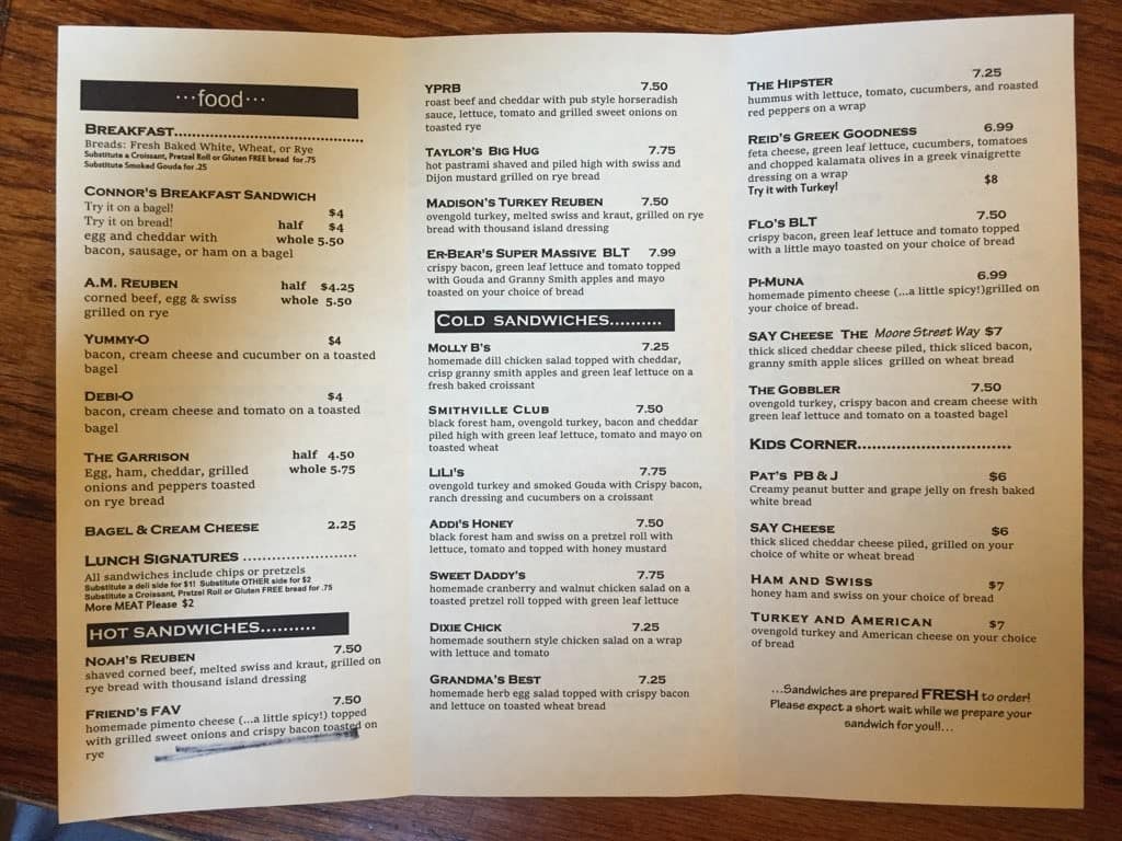 Online Menu of Moore Street Market Restaurant, Southport, North ...