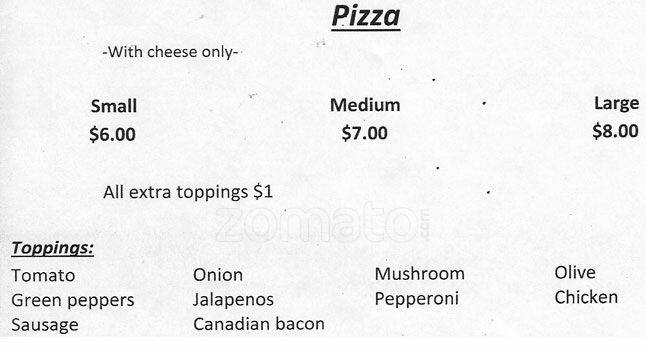 Menu at Pizza Point pizzeria, Fort Worth