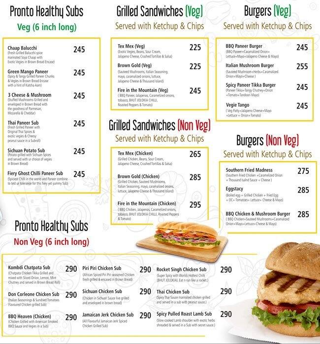 Pronto By Grillicious Menu, Menu for Pronto By Grillicious, Baner, Pune ...