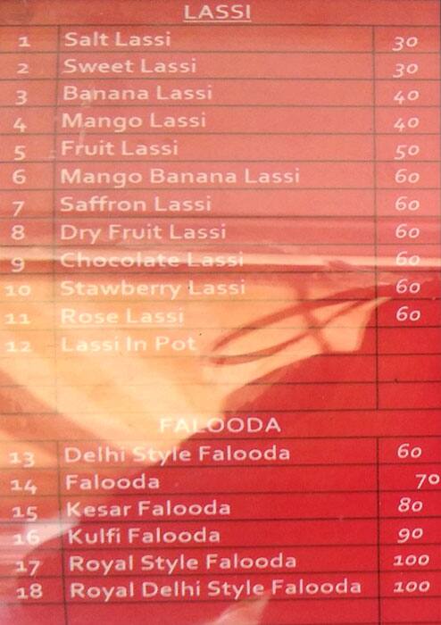 Menu at Lassi Center, Bengaluru, Shop 5