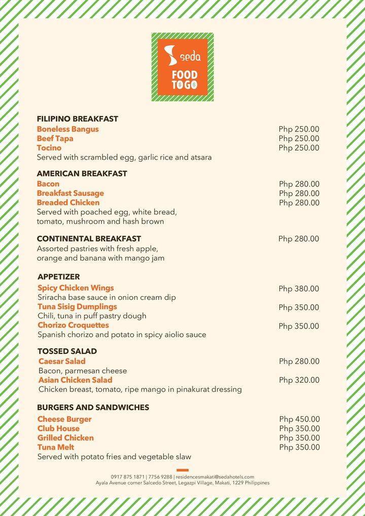 Menu at Misto All-Day Dining restaurant, Makati