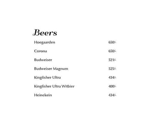 Menu at The Game Palacio, Mumbai