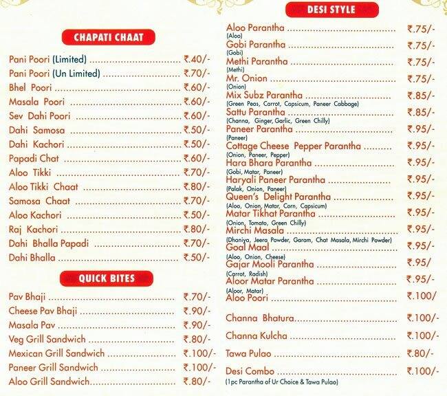 Menu at Arya Bhavan Sweets, Bengaluru, 55