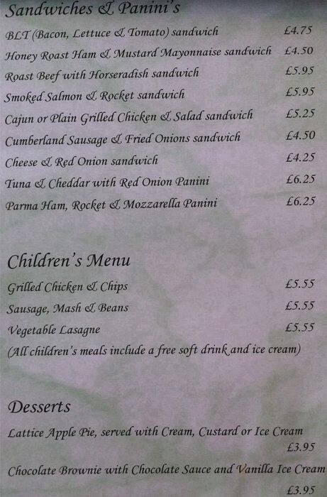 Menu at The Famous Green Man pub & bar, Epsom