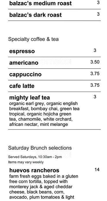 Menu at Glow Fresh & Wine Bar, Toronto