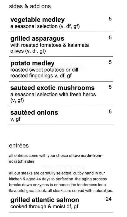 Menu at Glow Fresh & Wine Bar, Toronto