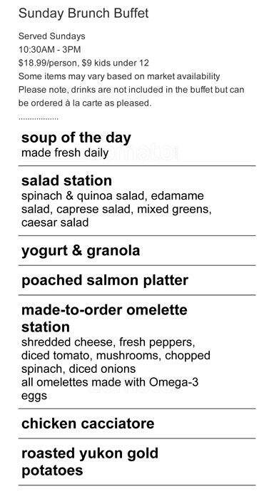 Menu at Glow Fresh & Wine Bar, Toronto