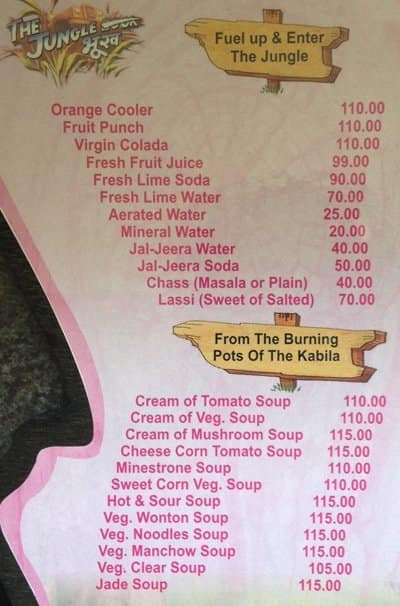 The Jungle Bhookh Menu, Menu for The Jungle Bhookh, Ellis Bridge ...