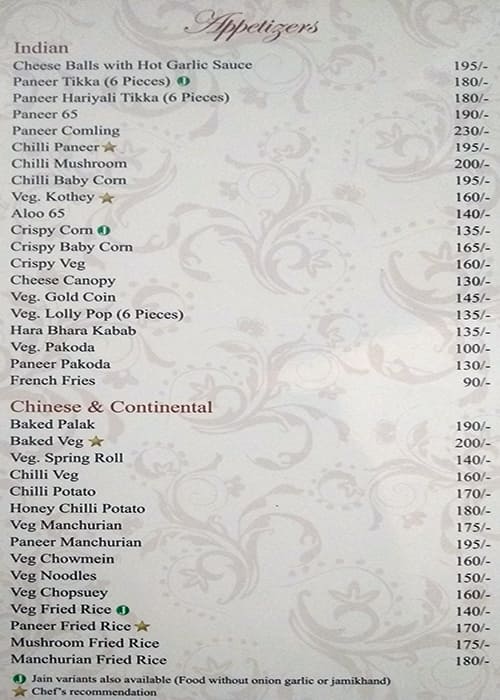 Menu at Apna Avenue, Indore