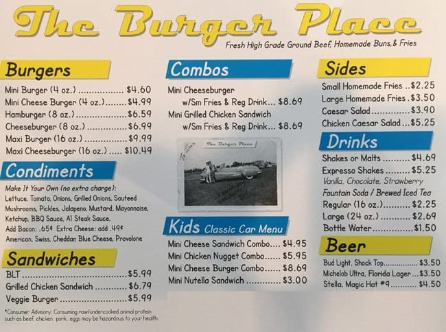 The Burger Place Menu, Menu for The Burger Place, Downtown Melbourne ...