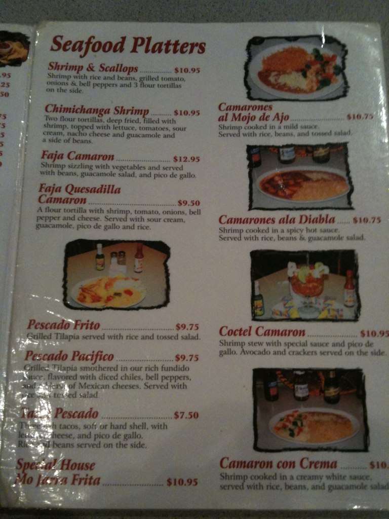 Menu at Salsitas restaurant, Austintown