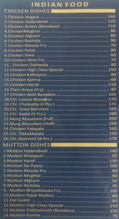 New High Class Menu, Menu for New High Class, Tardeo, Mumbai - Zomato