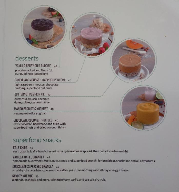 Menu at Cocobeet cafe, Jakarta, Senayan City