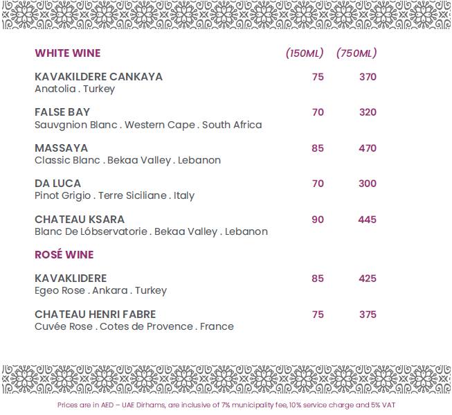 Menu at Asil Dubai – Turkish, Lebanese and Moroccan Restaurant, Dubai