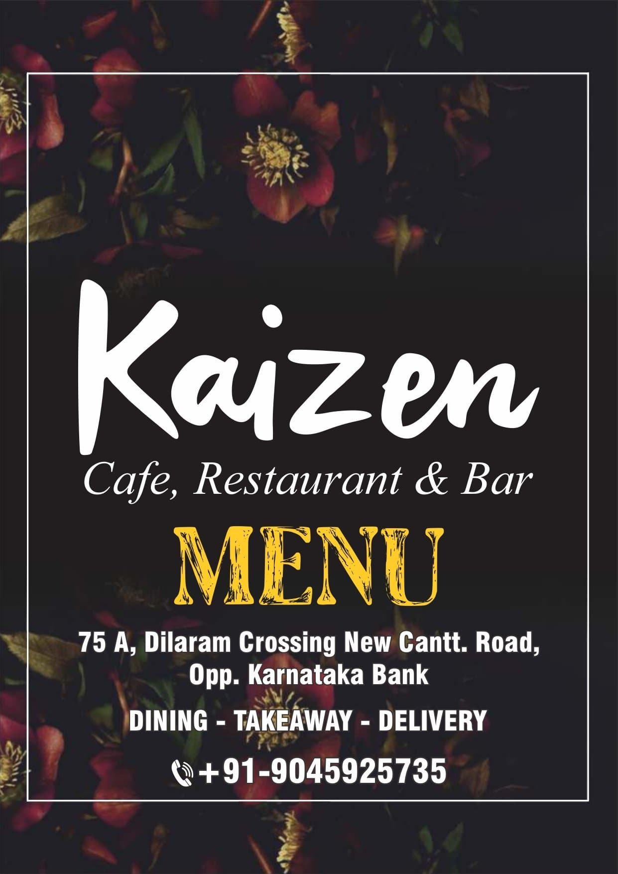 Menu at Kaizen Café Restaurant & Bar, Dehradun
