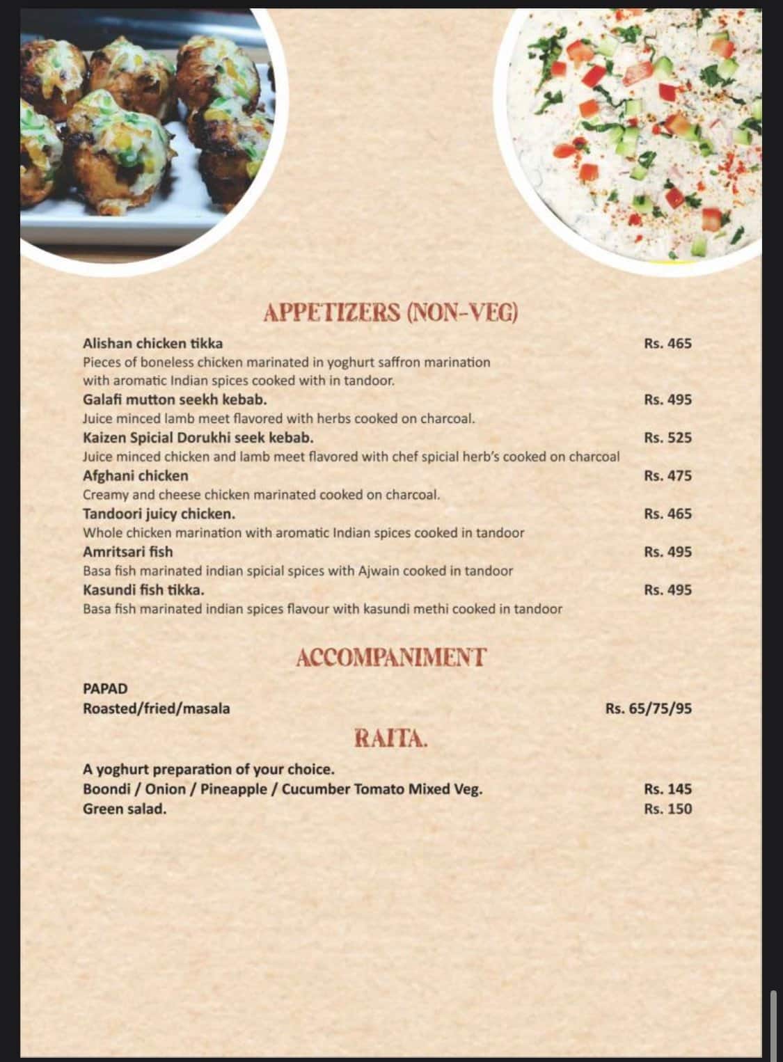 Menu at Kaizen Café Restaurant & Bar, Dehradun